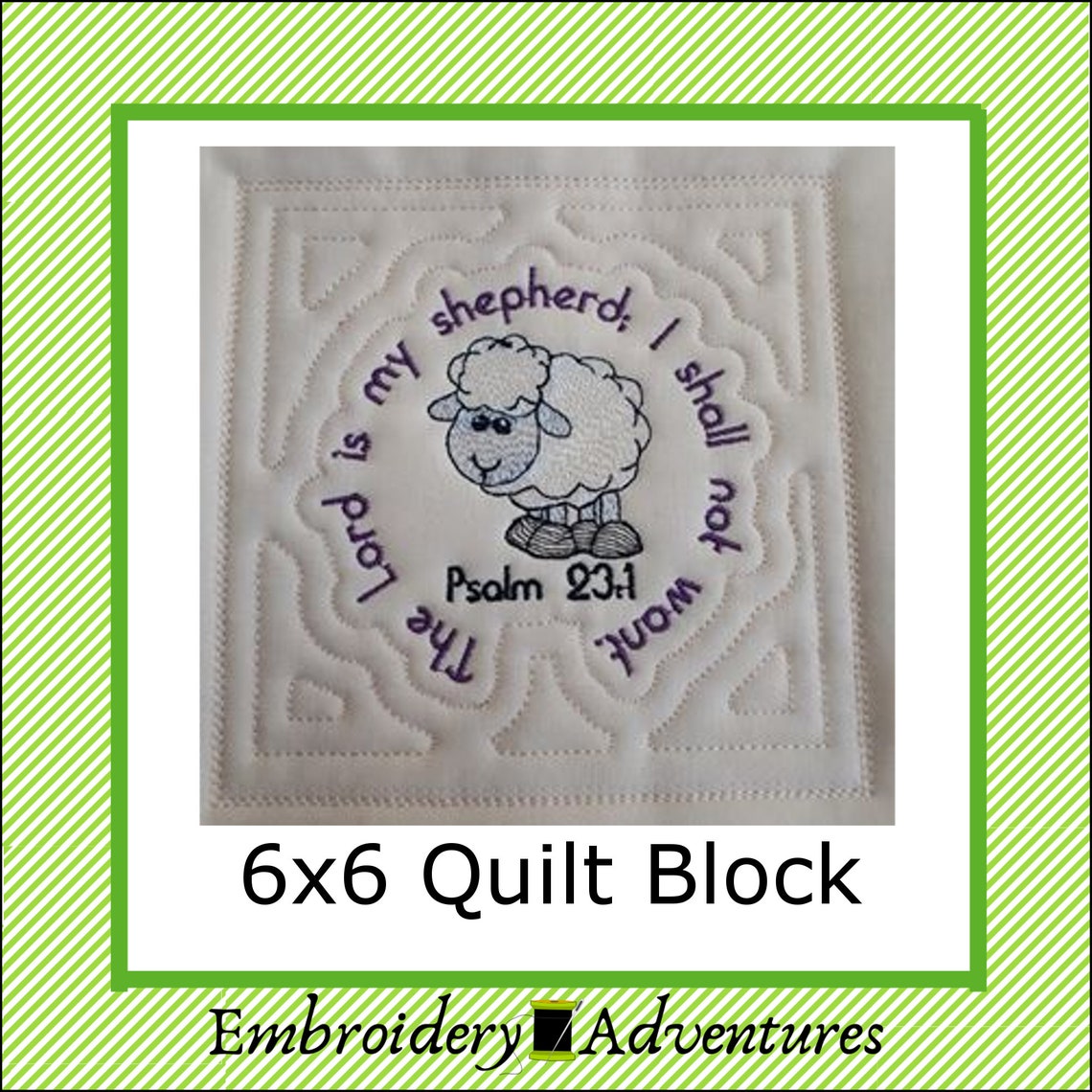 In the Hoop Quilt Block Scripture Machine Embroidery Design - Etsy