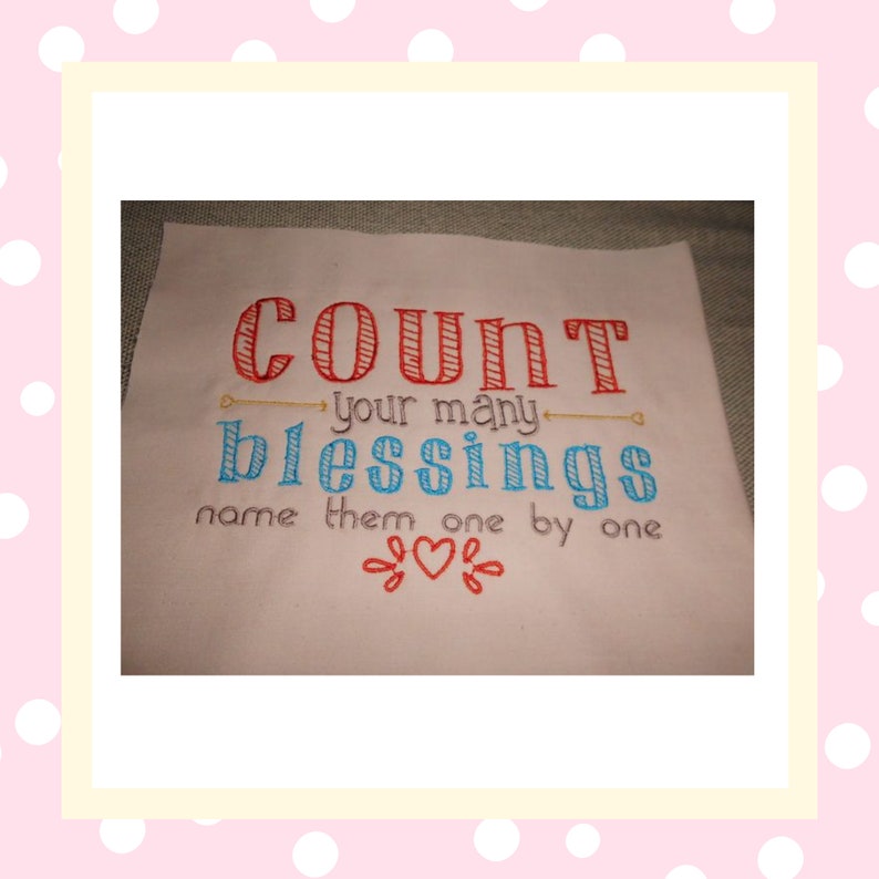 Count Your Many Blessings Name Them One By One Machine | Etsy