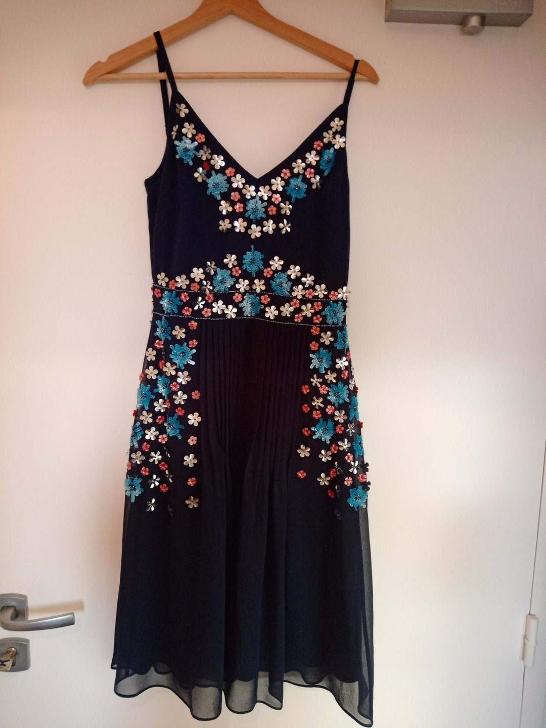 Floral-patterned Evening Dress in Hand-stitched Sequins - Etsy