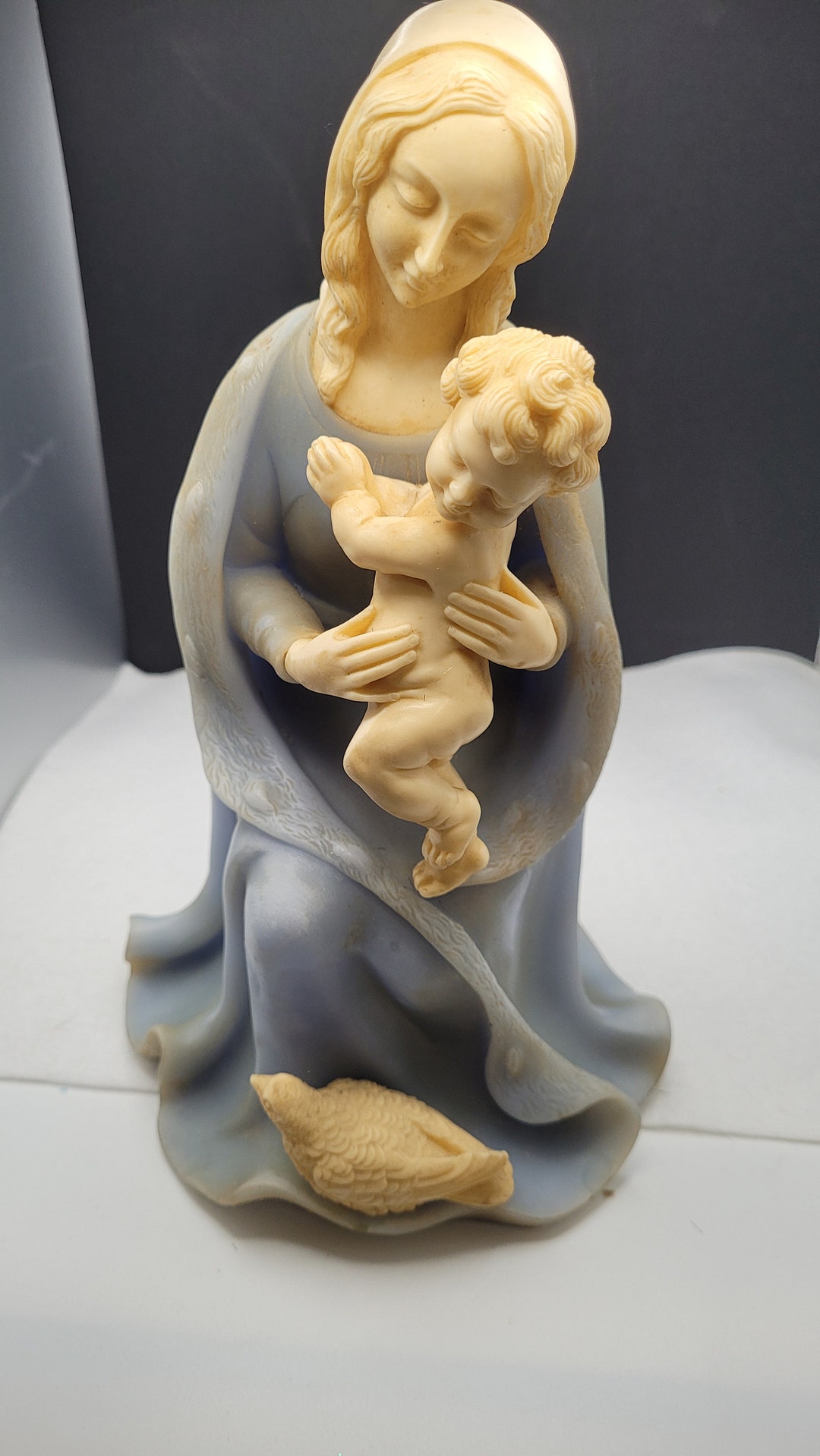 RARE, Gino Ruggeri- Italian- Mary, Jesus, Dove, Alabaster Statute - Etsy