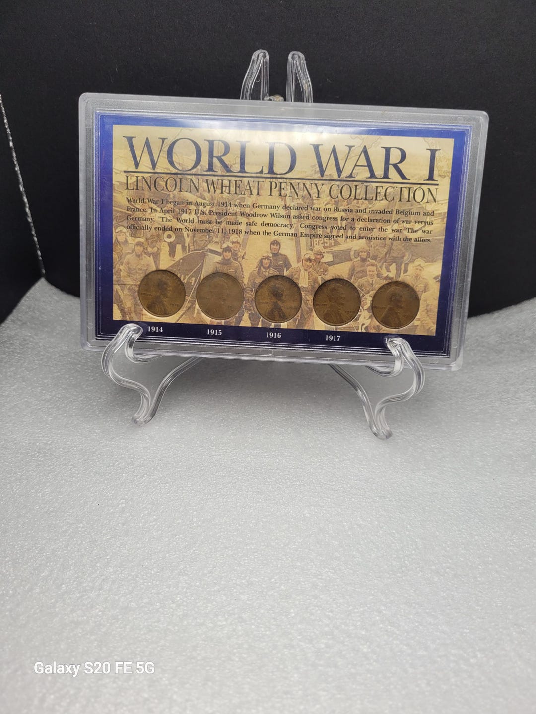 WWI, Lincoln Wheat Penny Set in Hard Acrylic Casing. - Etsy