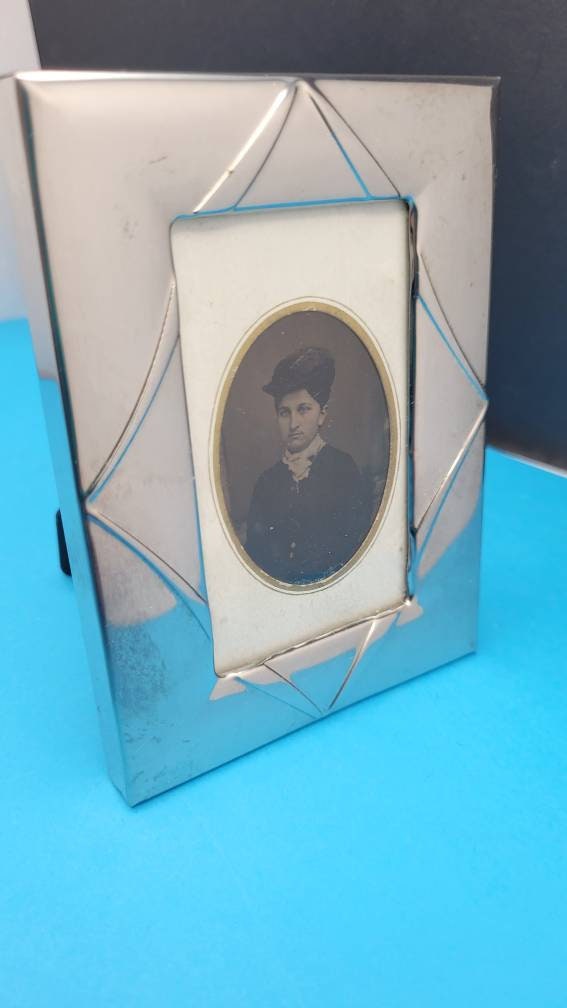Antique, Victorian, Tin Picture of a Woman Set in Frame. - Etsy