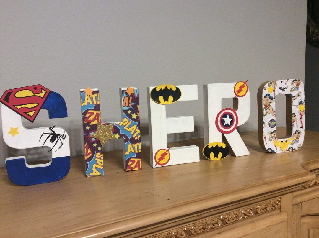 Superhero 3D Letters - Etsy