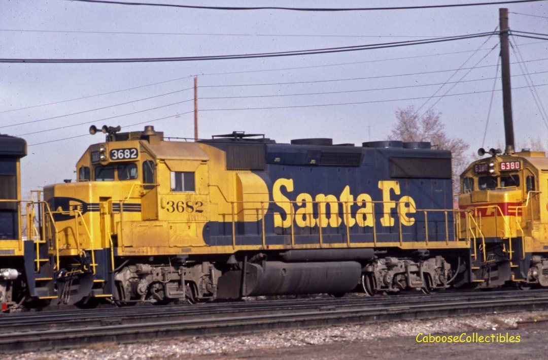 Santa Fe Railroad Engine 3682 in Denver CO Vintage Photo Slide 1234 - Etsy