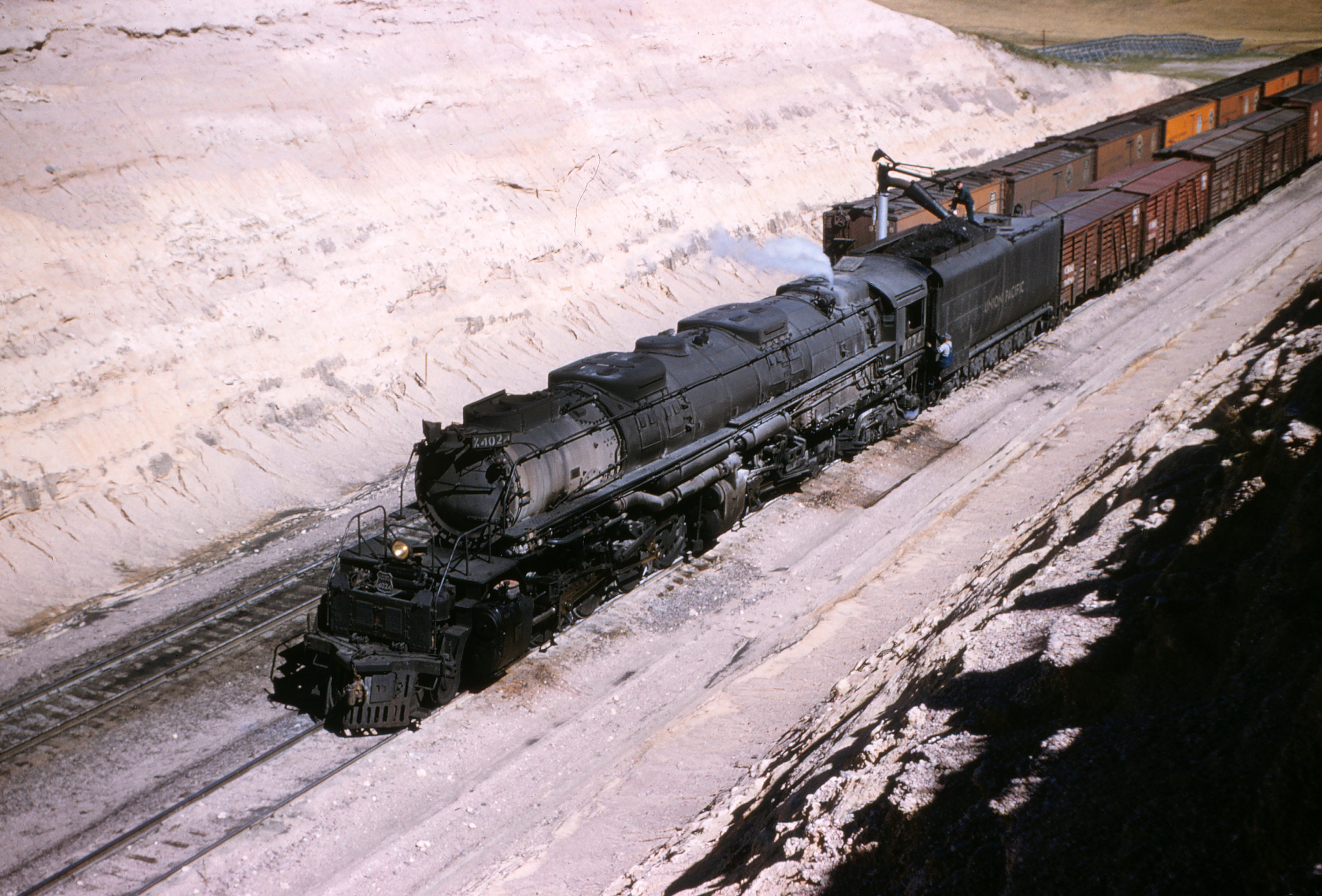 Union Pacific Railroad Engine 4024 Big Boy on Sherman Hill Wyoming 1956 ...