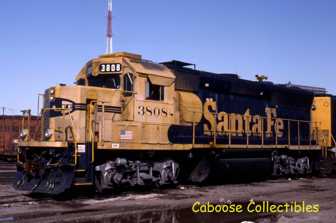 Santa Fe Railroad Engine 3808 Vintage Photo Slide r325 - Etsy