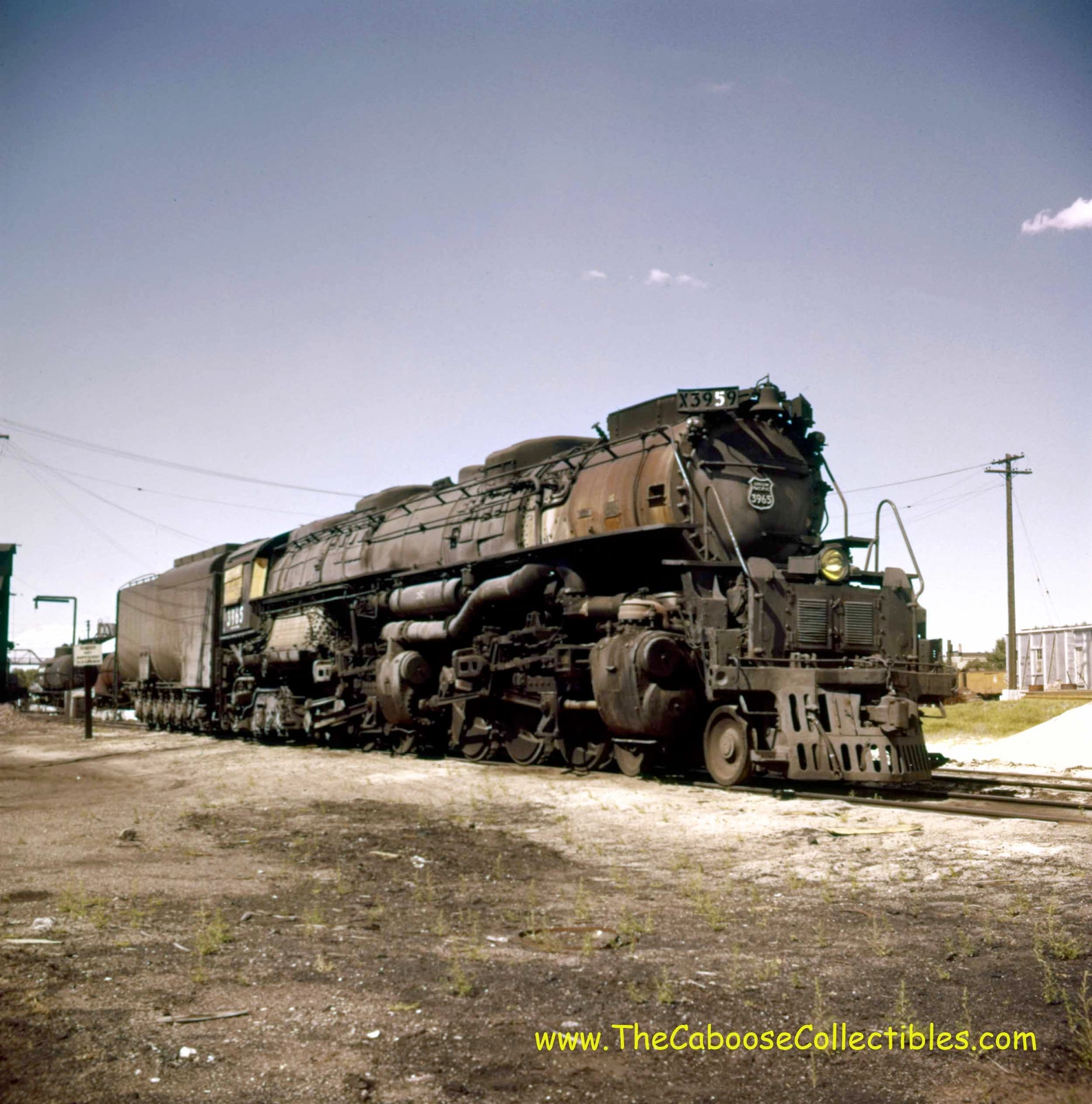 Union Pacific Railroad Challenger Engine 3965 in Laramie Wyoming 1957 Rare Vintage Photo Film ...