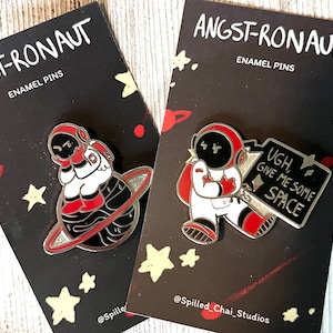 Astronaut Space Funny Cute Hard Enamel Pin for Introverts - Etsy
