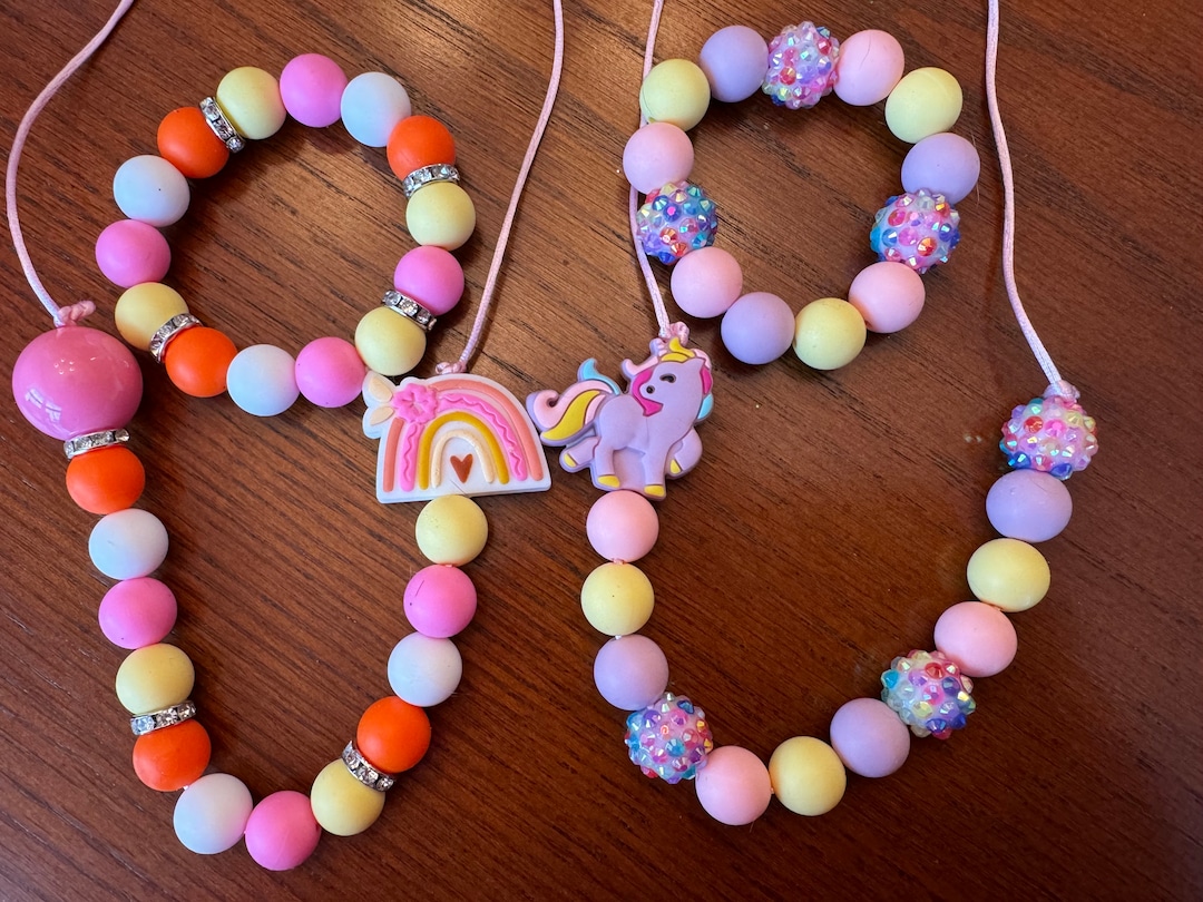Play Jewelry Set/toy Silicone Beads/unicorn/dress up Jewelry/girl ...