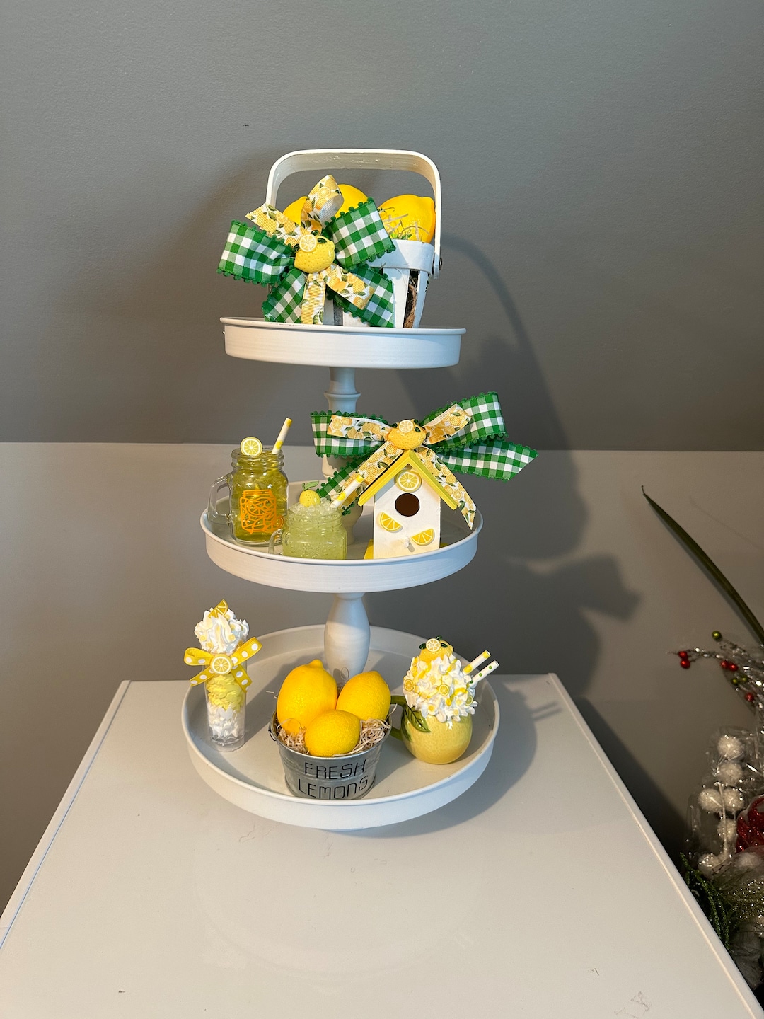 Lemon Tiered Tray Decor/lemon Mini Mug/lemon Mini Cutting - Etsy
