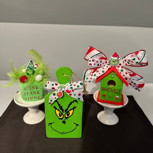 Grinch Tier Tray Decor - Etsy