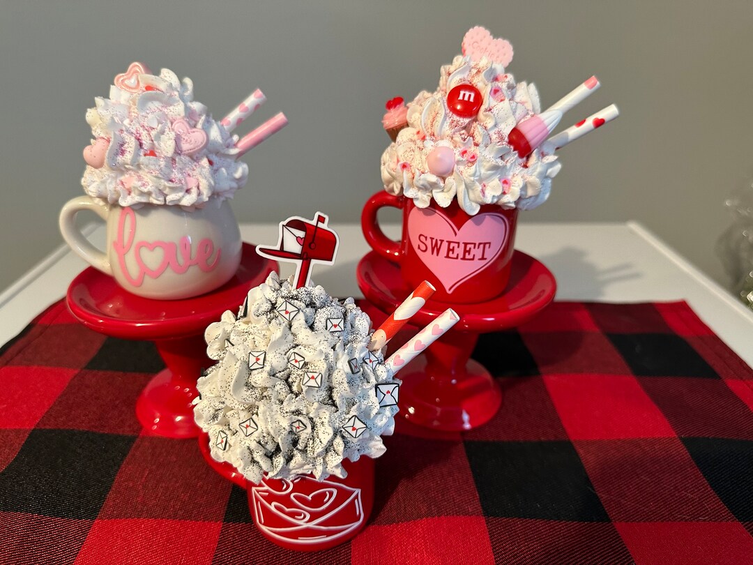 Valentines Mini Mug/valentines Decor/mini Coffee Mug/tiered - Etsy