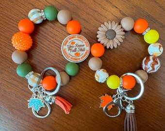 Fall Keychain, Autumn Prints, Wristlet Keychain, Gifts for Women, Fall ...