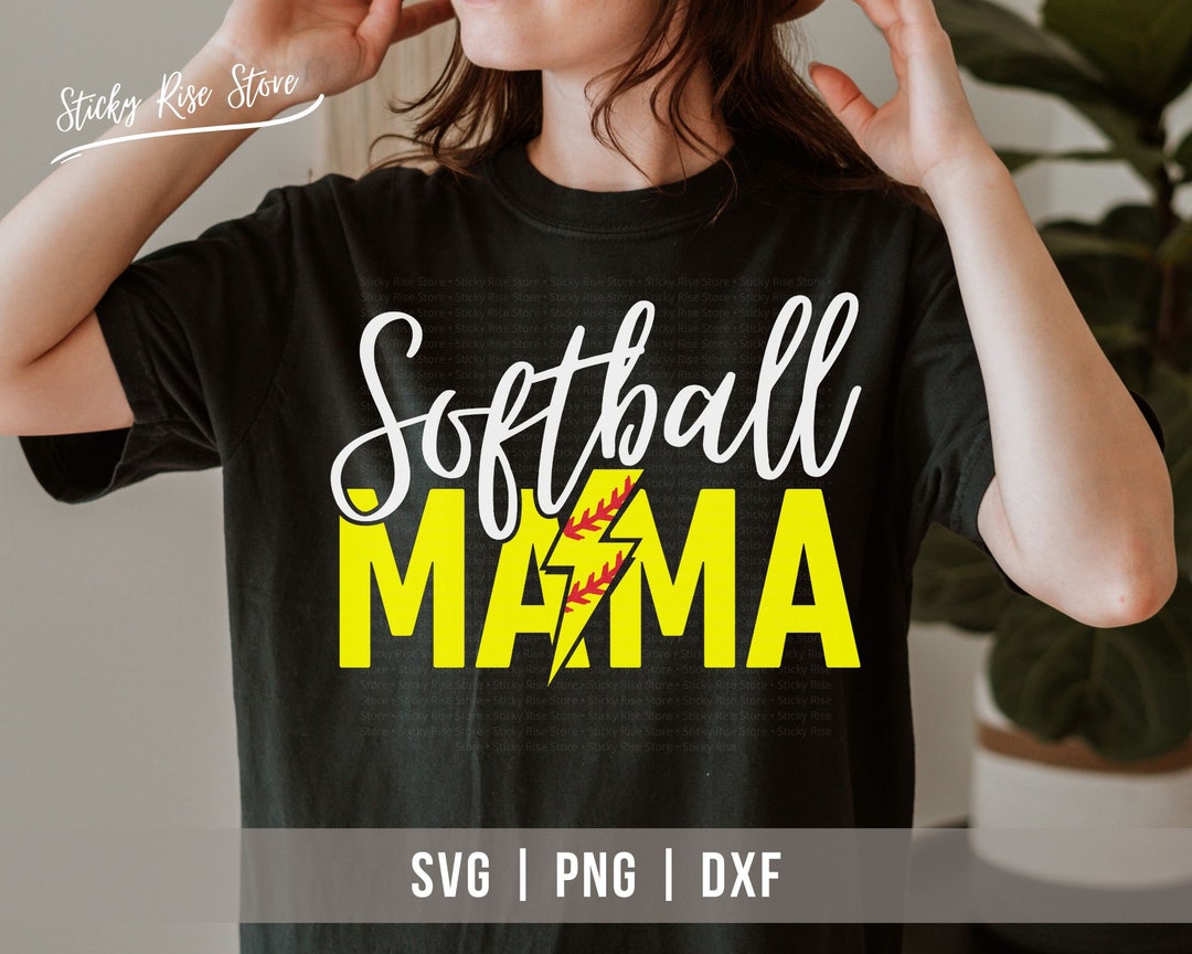 Softball Mama Svg Png Dxf, Lightning Bolt Svg, Softball Mom Shirt SVG ...