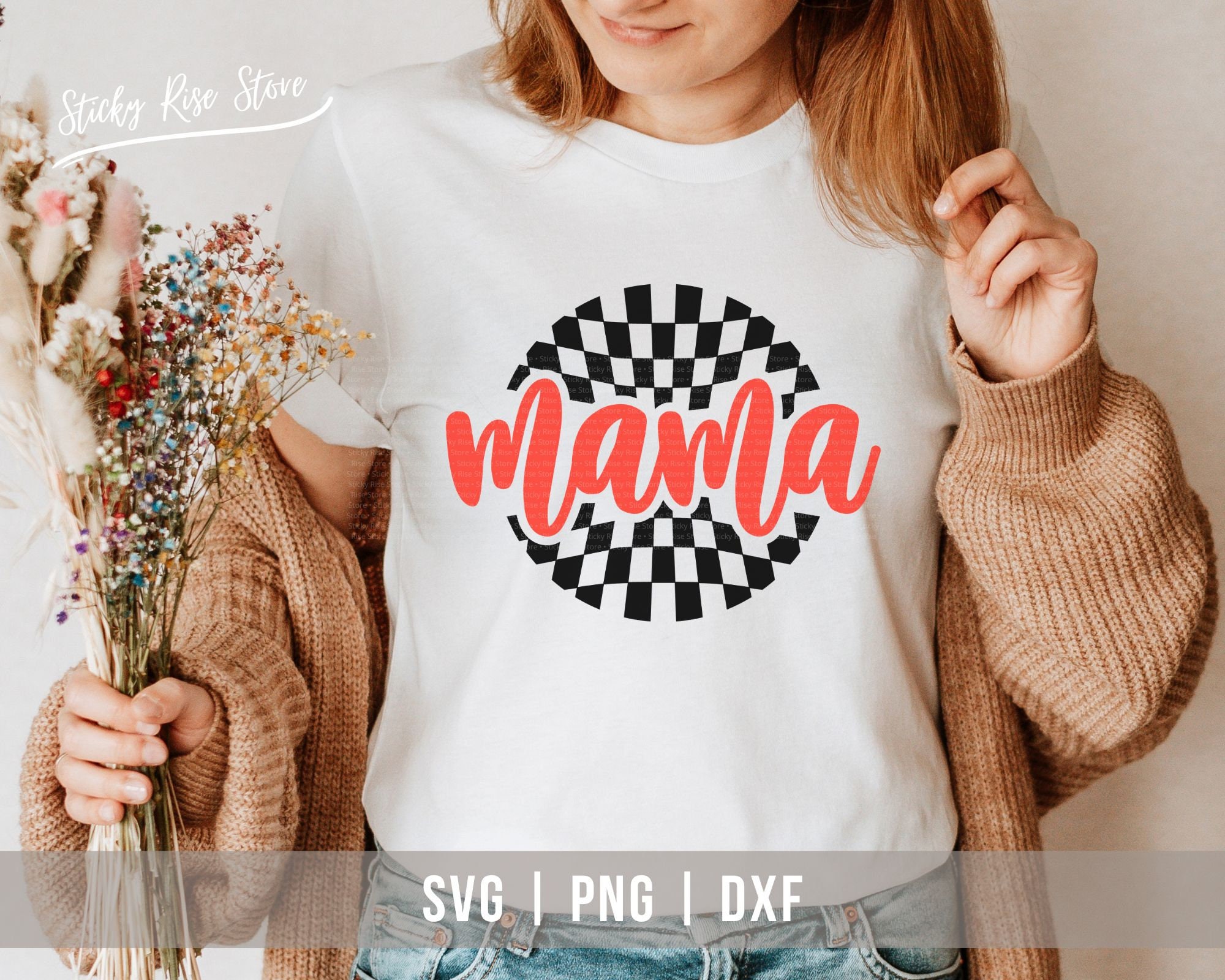 Mama Svg, Checkered Flag Svg, Mother's Day Gifts, Retro Mom Svg, Mom ...