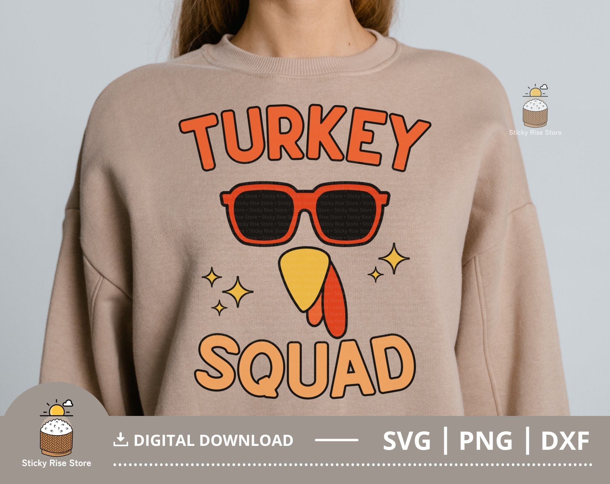 Turkey Squad Svg, Cool Turkey Face & Sunglasses, Thanksgiving Svg ...