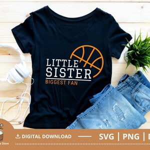 Little Sister Biggest Fan Basketball SVG PNG, Basketball Sister Svg ...