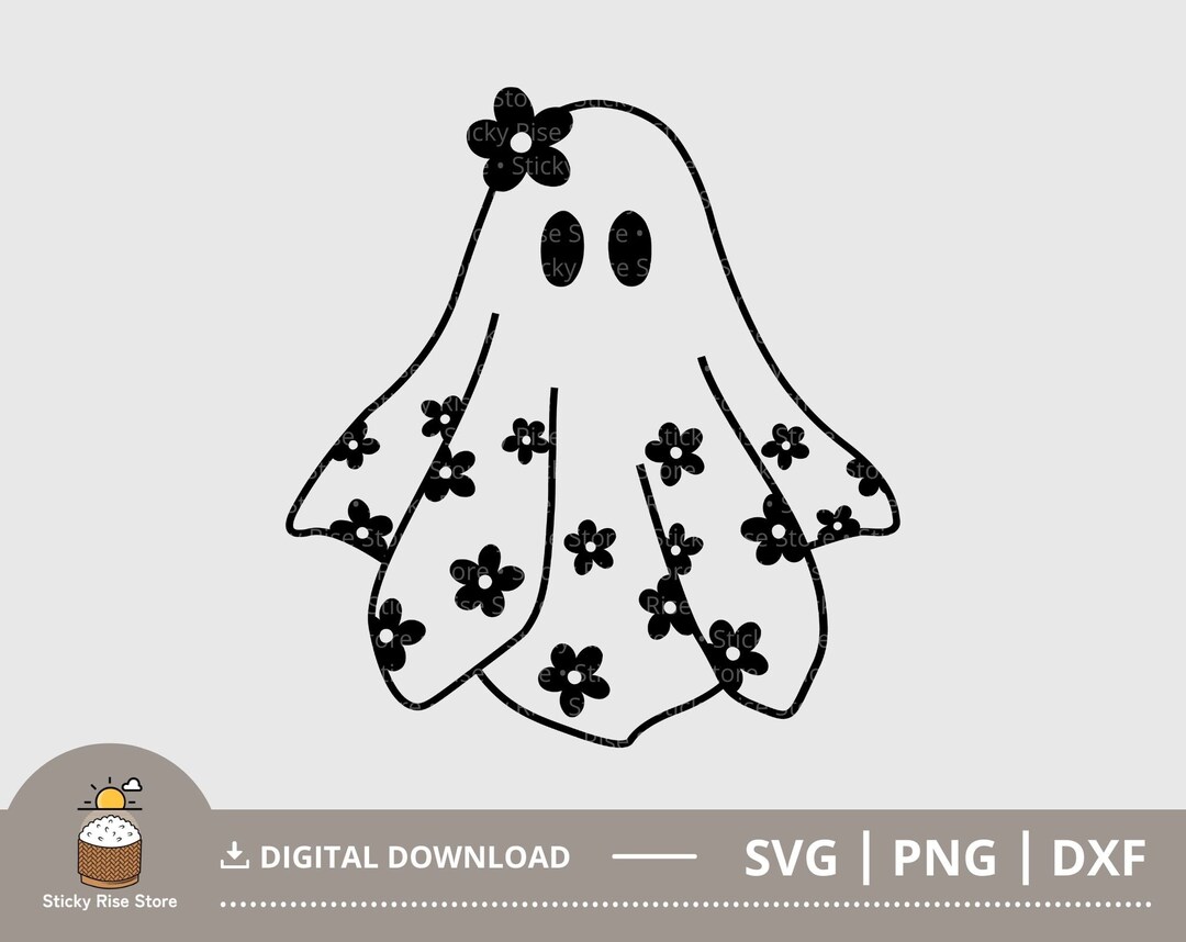 Daisy Ghost Svg Png Dxf, Cute Halloween Ghost SVG, Halloween Shirt ...