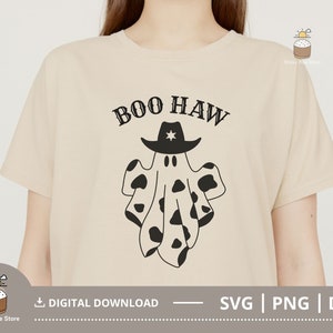 Boo Haw SVG PNG, Cowboy Ghost Svg, Western Ghost Svg, Halloween Cowgirl ...