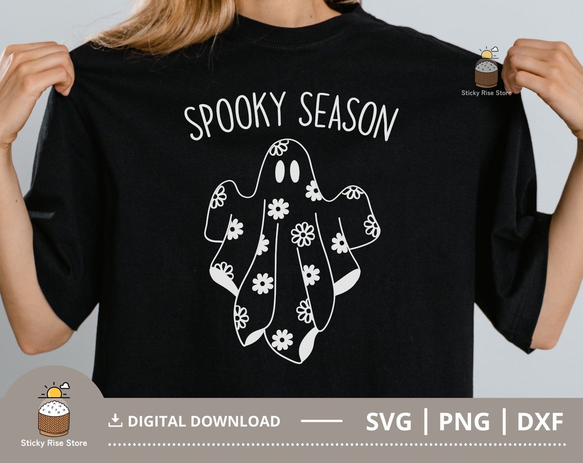 Spooky Season Svg Retro Ghost Svg Daisy Svg Floral Ghost - Etsy