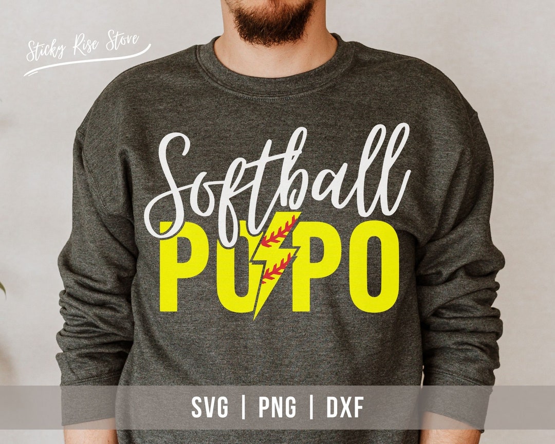 Softball Popo Svg Png Dxf, Lightning Bolt Svg, Softball Grandpa SVG ...