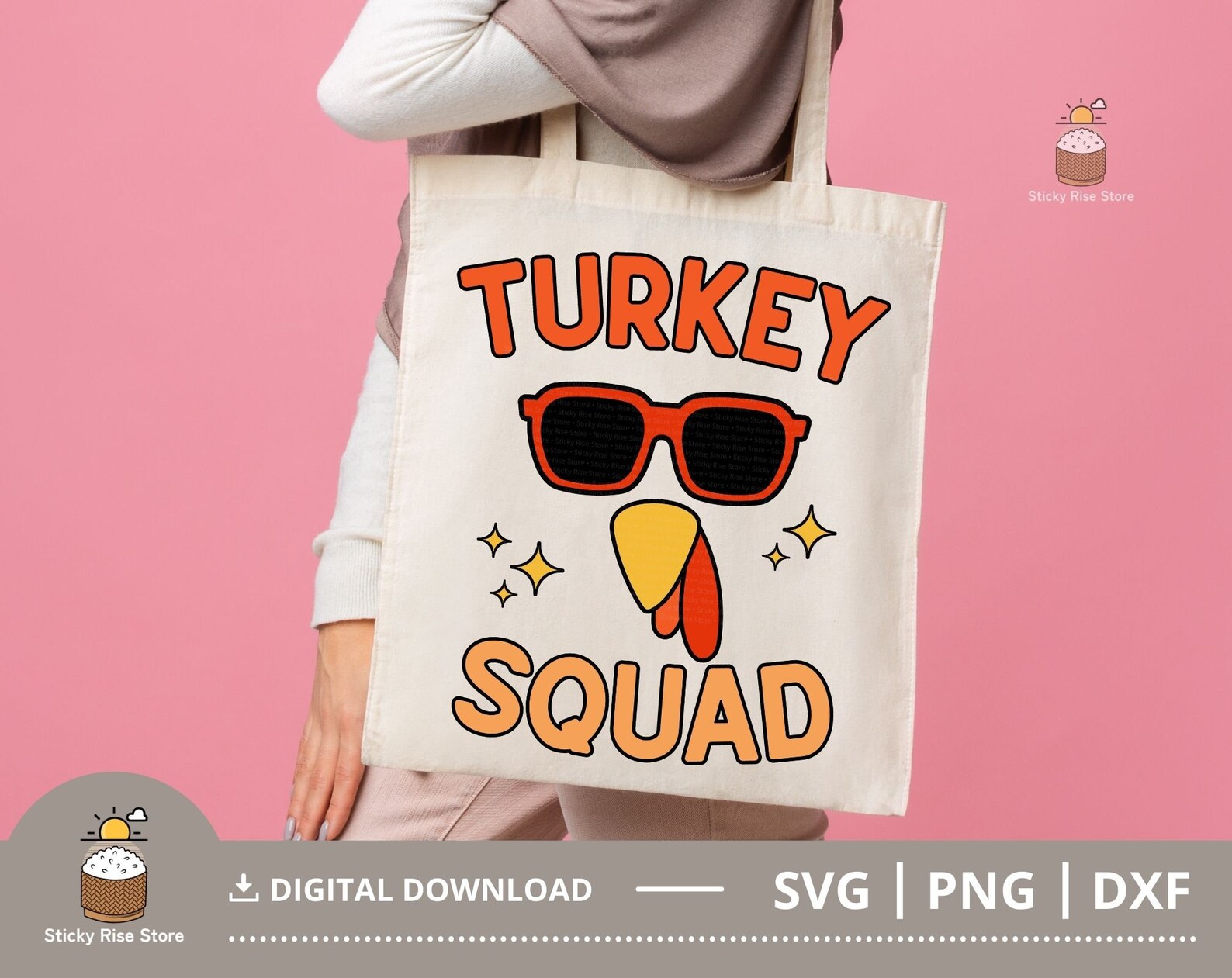 Turkey Squad Svg, Cool Turkey Face & Sunglasses, Thanksgiving Svg ...