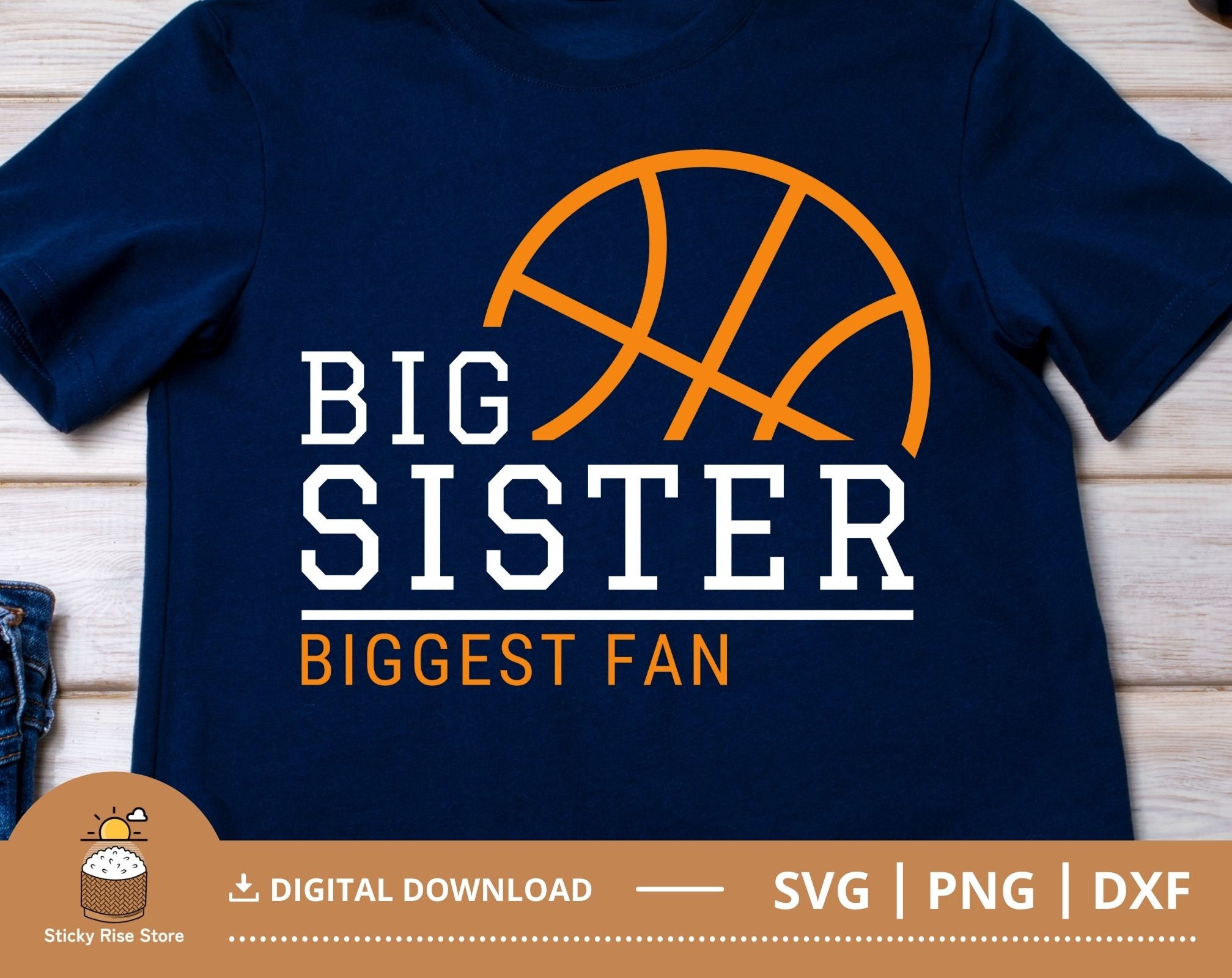 Big Sister Biggest Fan Basketball SVG PNG, Basketball Sister Svg, Cheer ...