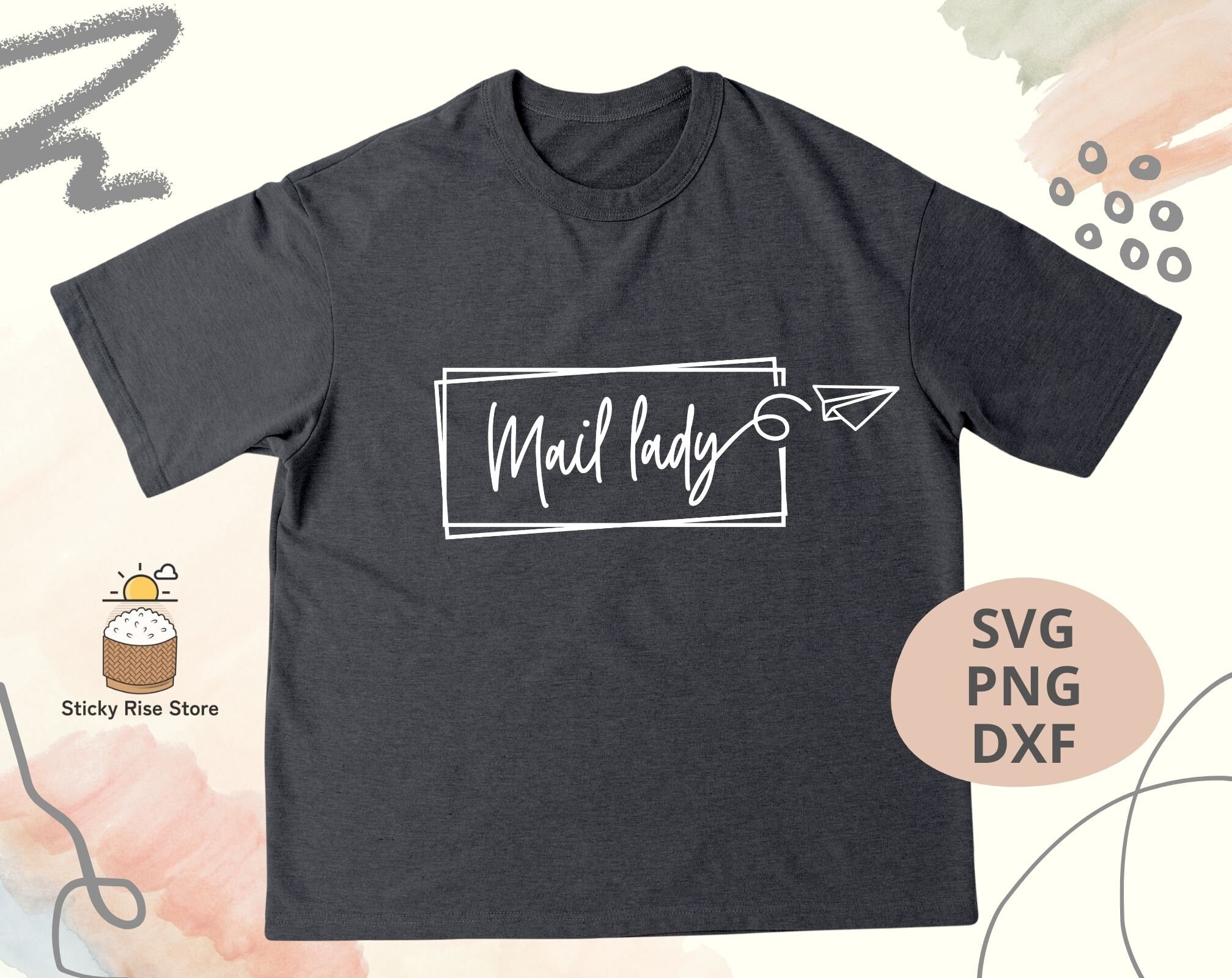 Mail Lady Svg Png Dxf, Paper Plane Design, Envelope Svg, Mail Carrier ...