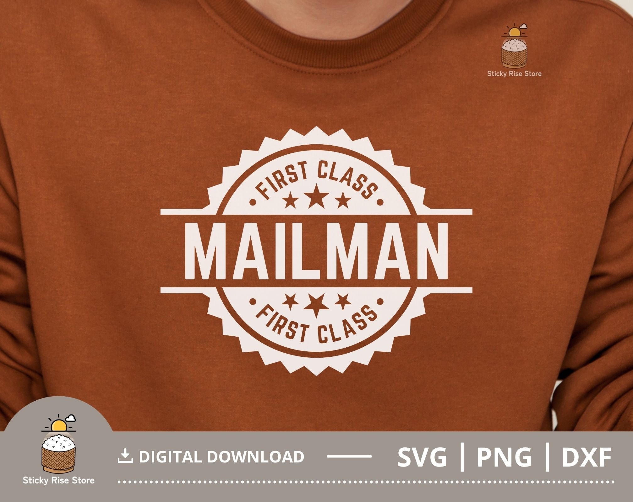 First Class Mailman Svg Png Dxf, Funny Men Mail Carrier Svg, Postal ...