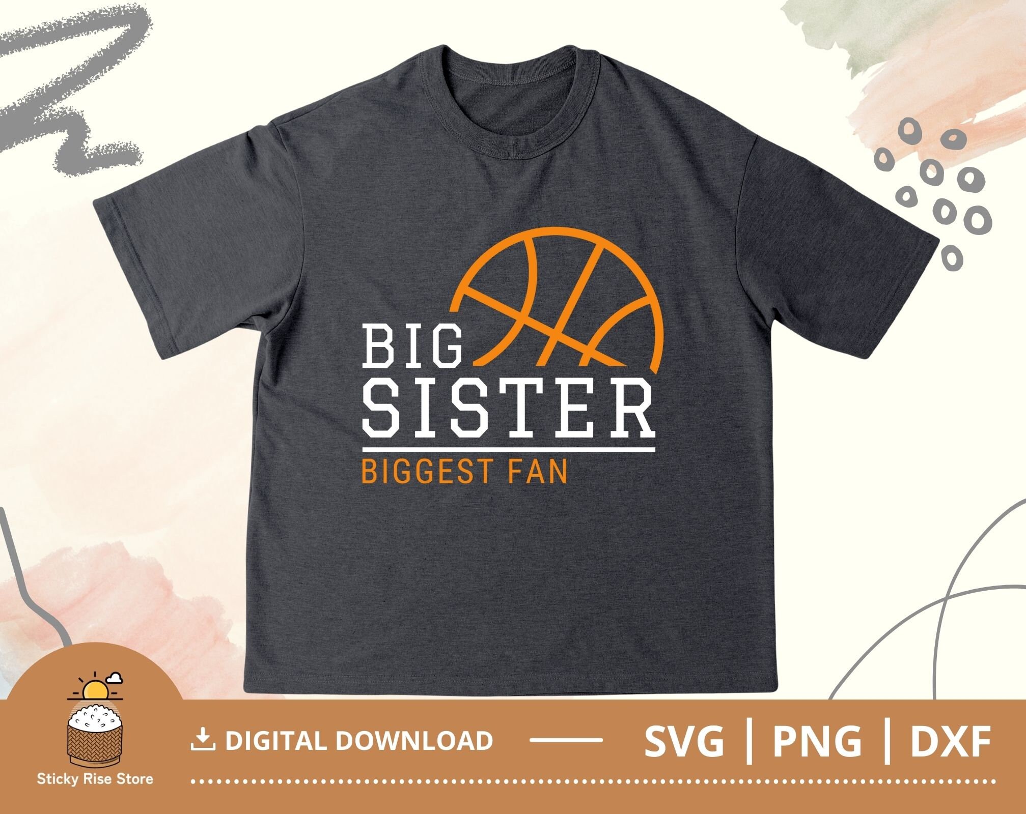 Big Sister Biggest Fan Basketball SVG PNG, Basketball Sister Svg, Cheer ...