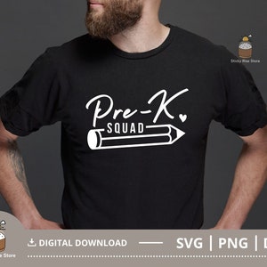 Pre-k Squad SVG, Pre K Teacher Shirt Svg, Pencil Design, Preschool SVG ...