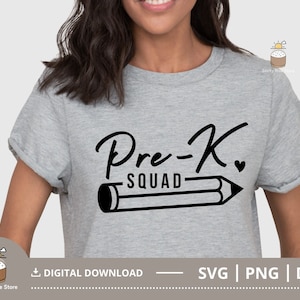 Pre-k Squad SVG, Pre K Teacher Shirt Svg, Pencil Design, Preschool SVG ...