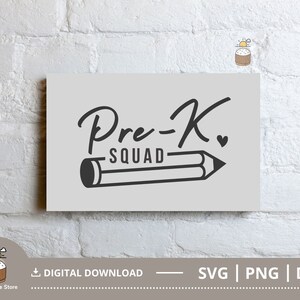 Pre-k Squad SVG, Pre K Teacher Shirt Svg, Pencil Design, Preschool SVG ...