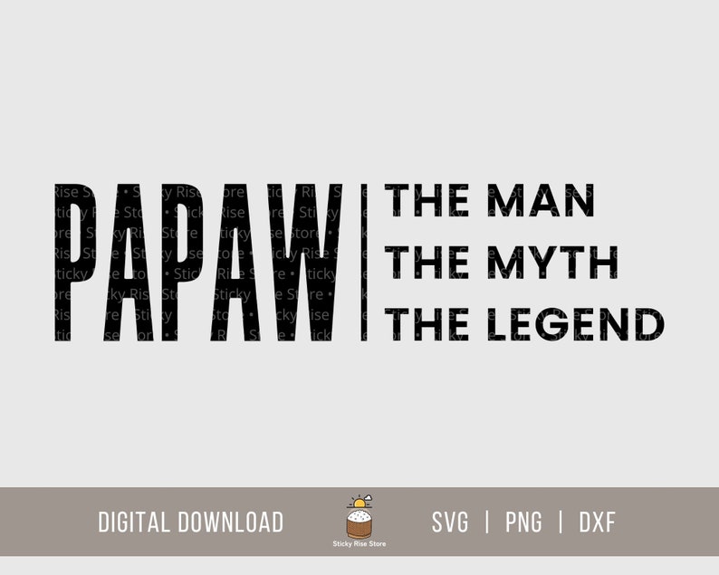 Papaw the Man the Myth the Legend SVG PNG Grandpa Svg - Etsy