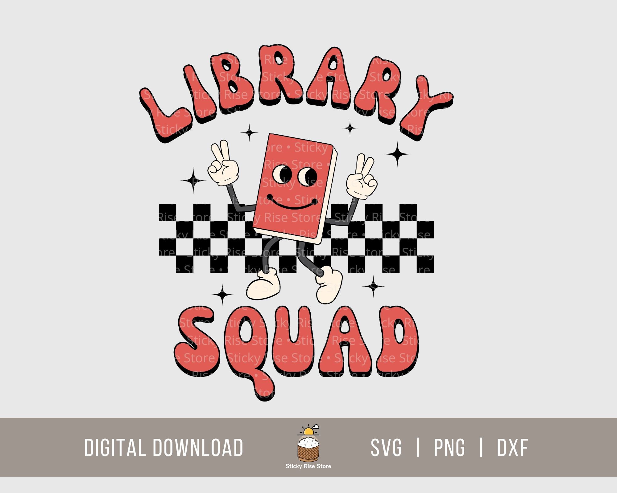 Library Squad Svg Png, Librarian Svg, Retro Library Shirt, Book Lover ...