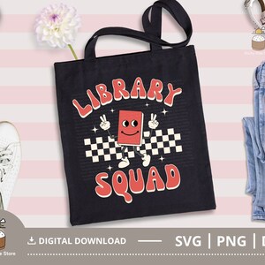 Library Squad Svg Png, Librarian Svg, Retro Library Shirt, Book Lover ...