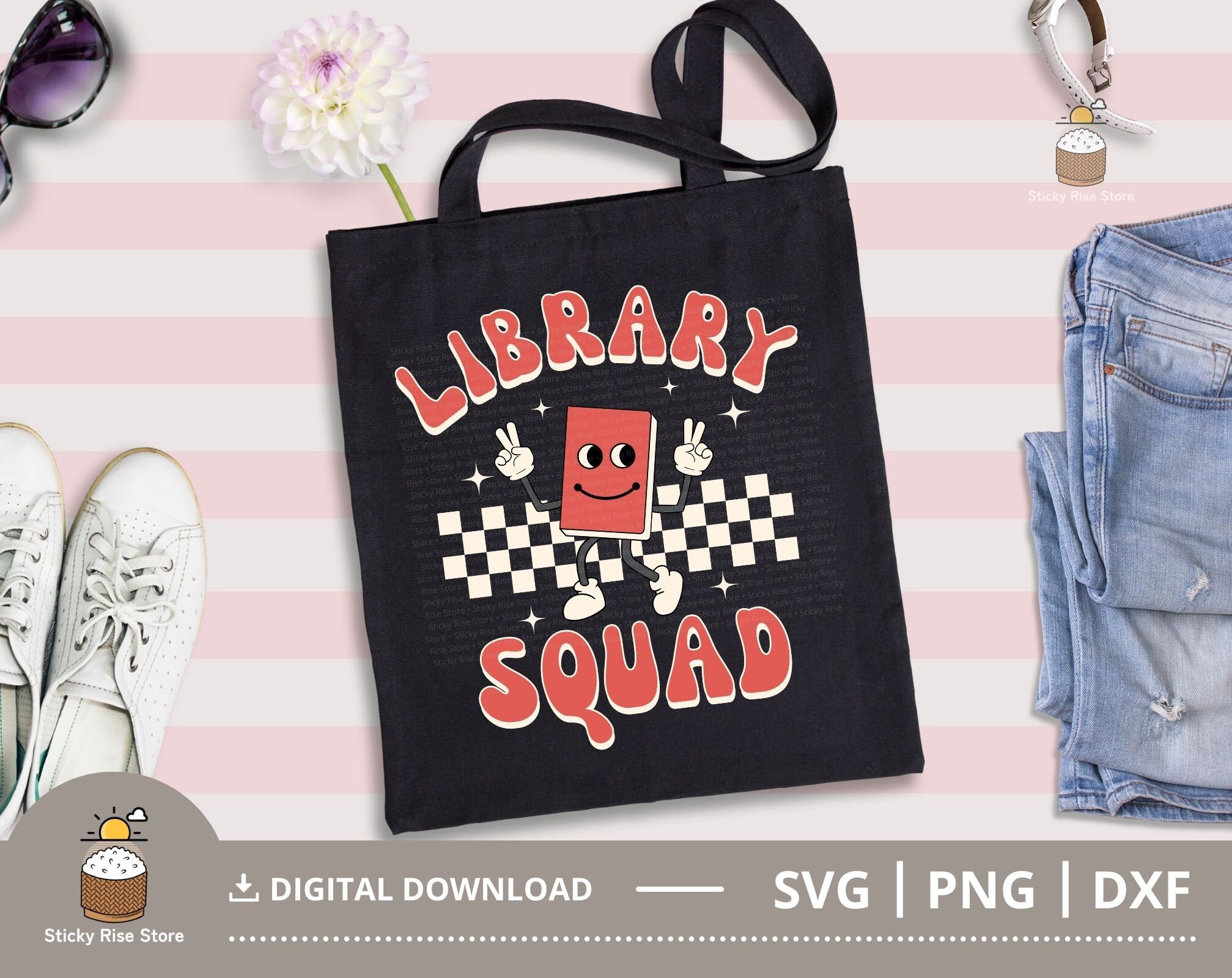 Library Squad Svg Png, Librarian Svg, Retro Library Shirt, Book Lover ...