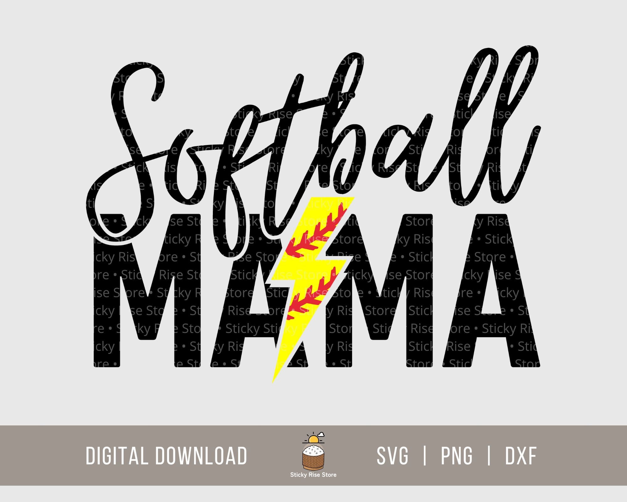 Softball Mama Svg Png Dxf, Lightning Bolt Svg, Softball Mom Shirt SVG ...