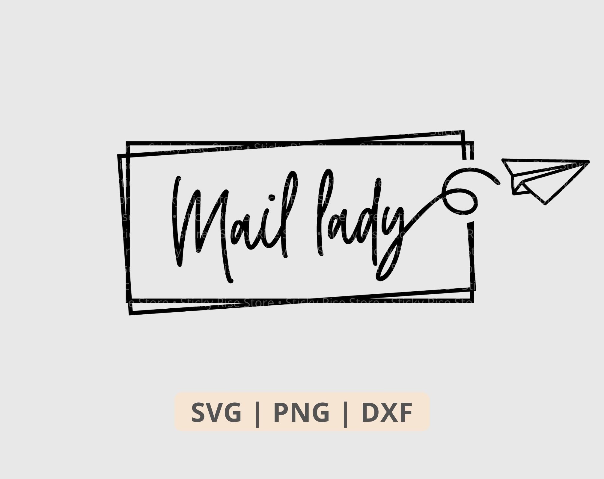 Mail Lady Svg Png Dxf, Paper Plane Design, Envelope Svg, Mail Carrier ...