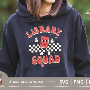 Library Squad Svg Png, Librarian Svg, Retro Library Shirt, Book Lover ...