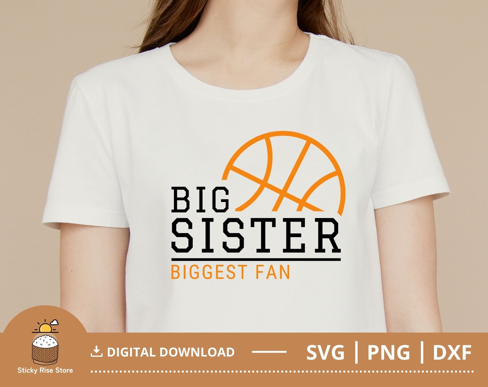 Big Sister Biggest Fan Basketball SVG PNG Basketball Sister | Etsy
