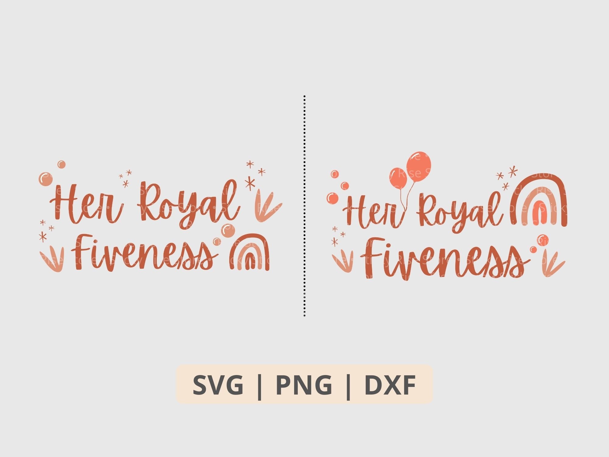 Her Royal Fiveness Svg, 5th Birthday Svg, Her Royal 5ness Png, Fifth ...