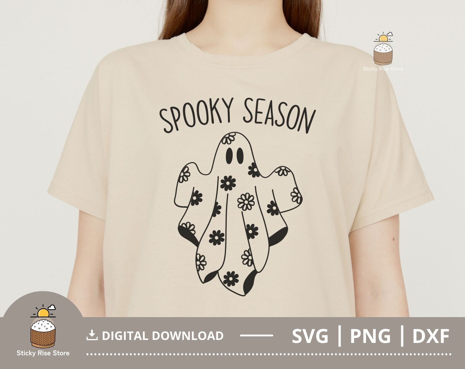 Spooky Season Svg Retro Ghost Svg Daisy Svg Floral Ghost - Etsy