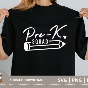 Pre-k Squad SVG, Pre K Teacher Shirt Svg, Pencil Design, Preschool SVG ...