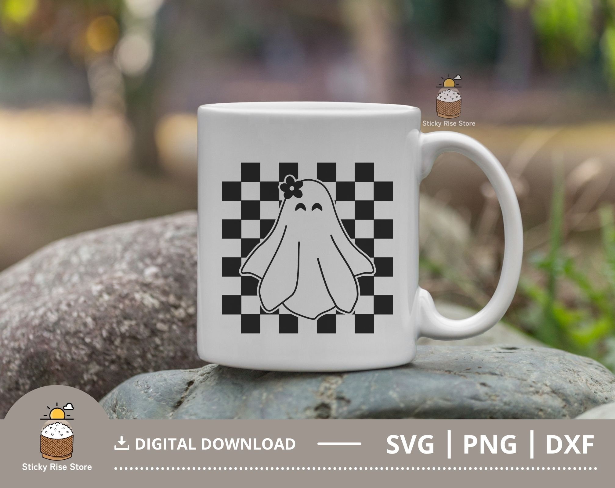 Checkered Ghost Svg Png Cute Halloween Ghost SVG Halloween - Etsy