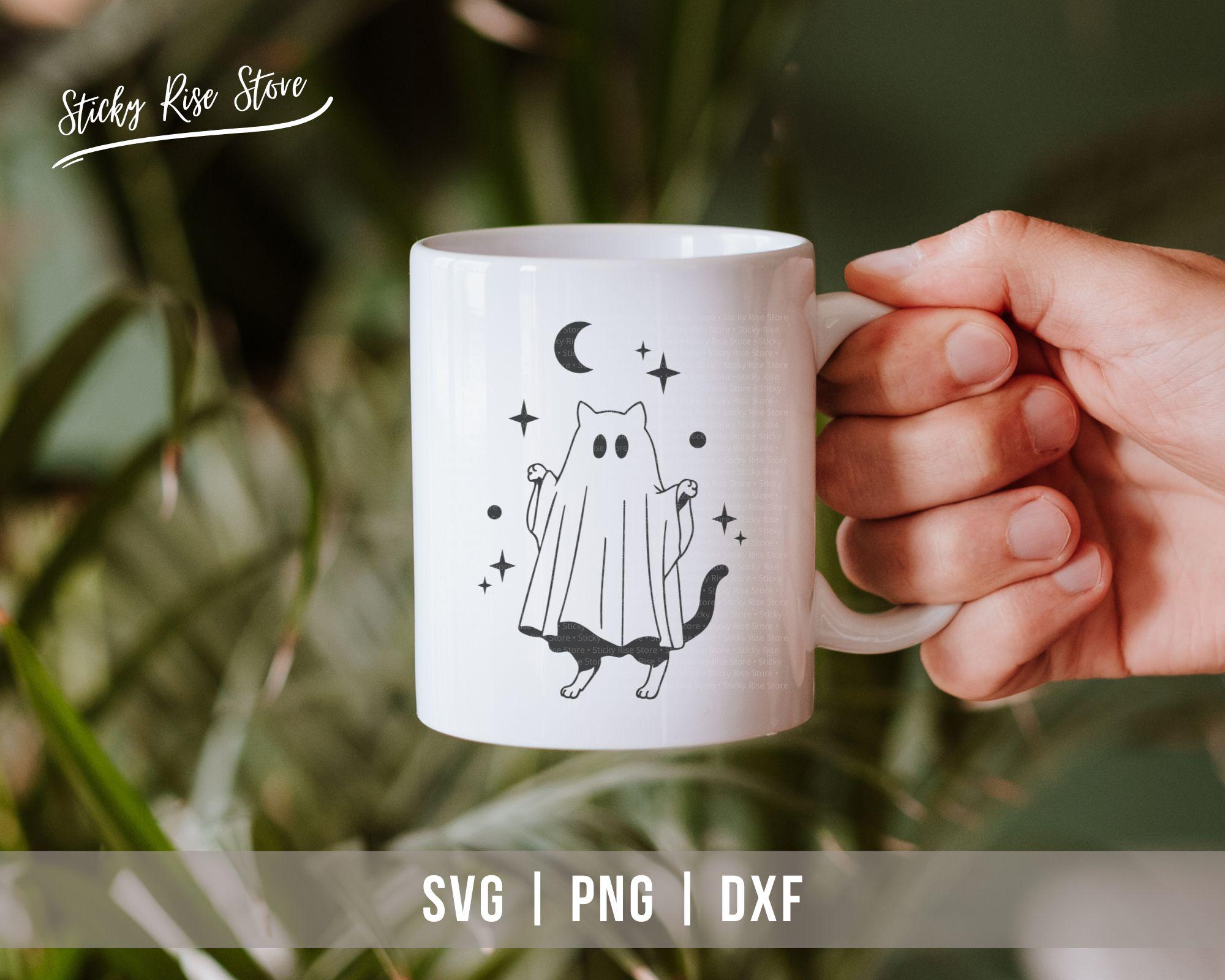 Сute Ghost Cats SVG PNG DXF, Funny Halloween Cat Ghost Png, Ghost Cat ...