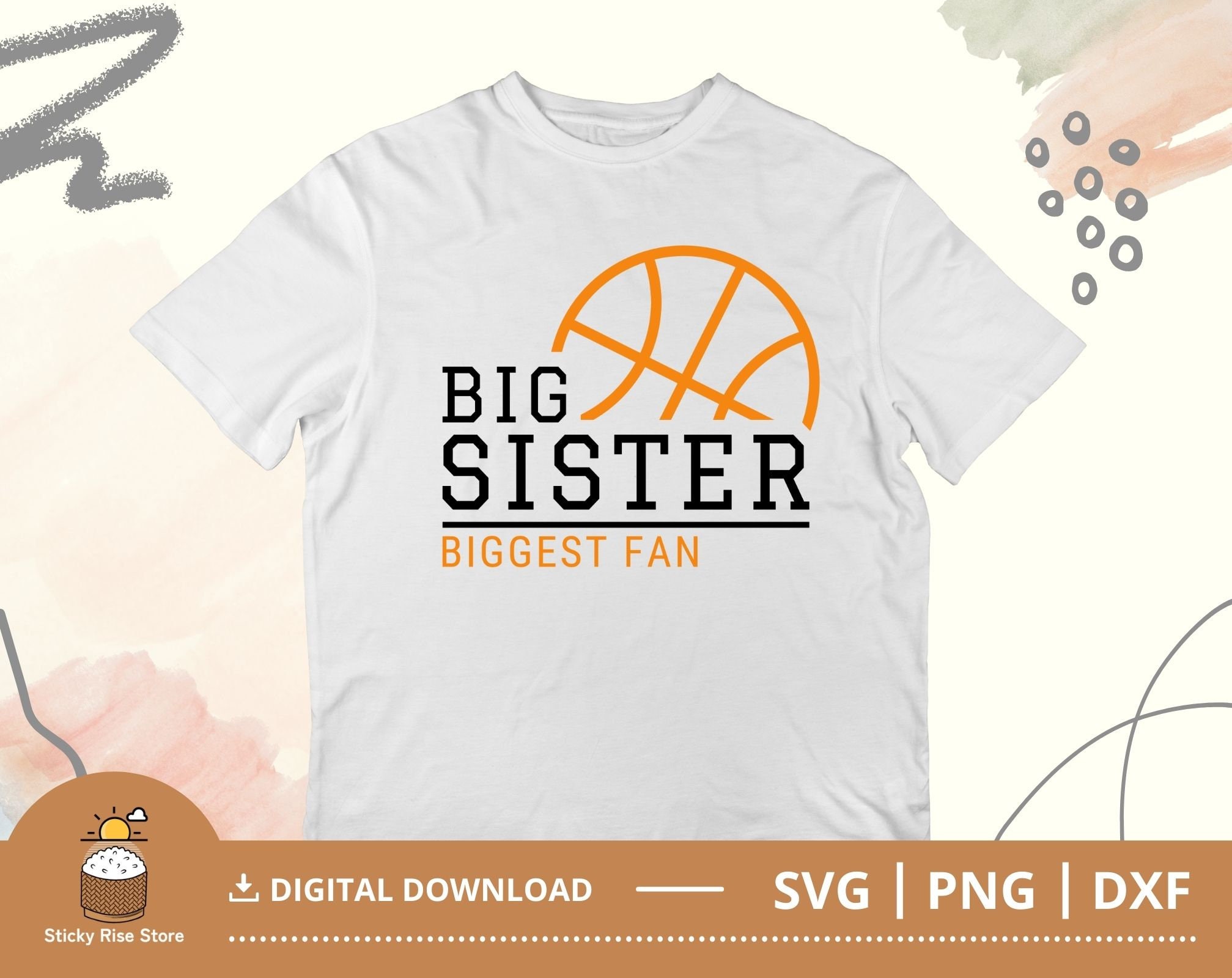 Big Sister Biggest Fan Basketball SVG PNG, Basketball Sister Svg, Cheer ...
