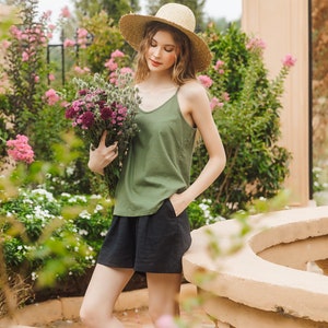 Linen Camisole V Neck Cami Top Premium Linen Clothing for Women - Etsy ...