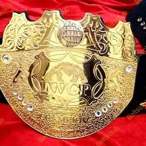 Iwgp V1 Wrestling Championship GOLD Plated Cowhide Leather Adult Size Replica Title Belt 2MM ...