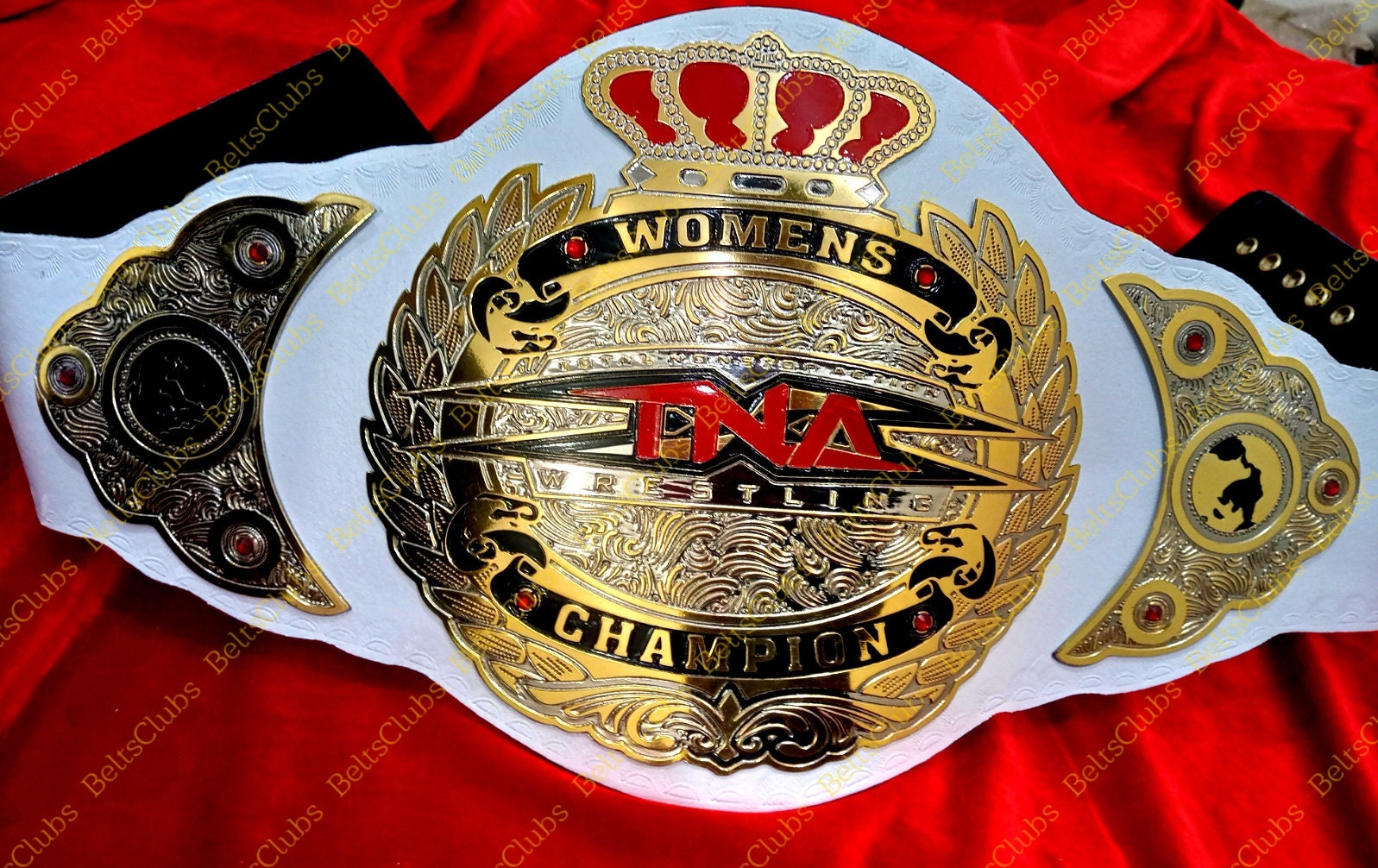 TNA Women's Wrestling Championship Belt: Nickel Plated Cowhide Leather ...